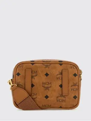Mcm Aren Bag In Coated Cotton - Brown