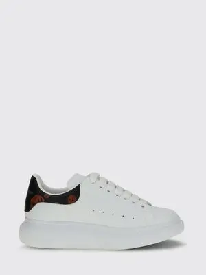 Alexander McQueen Oversize Leather Sneakers With Skull Print - White