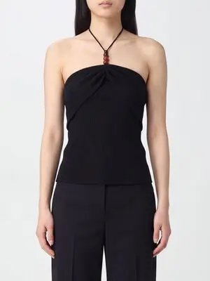 Magda Butrym Slim Fit Beaded X-neck Top