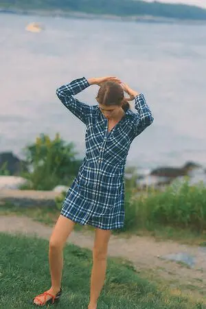 PILCRO Ruched Mi Shirtdress