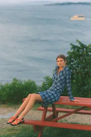 PILCRO Ruched Mi Shirtdress