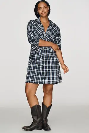 PILCRO Ruched Mi Shirtdress