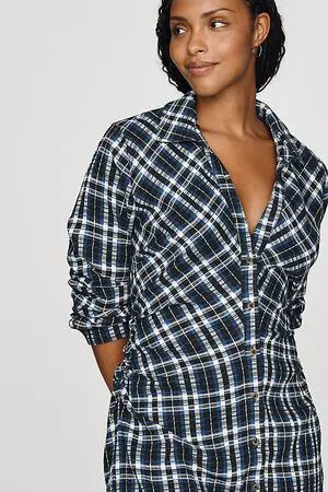 PILCRO Ruched Mi Shirtdress
