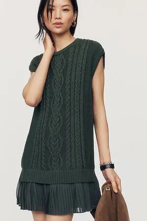 Anthropologie Delphe Twofer Mi Dress - Olive