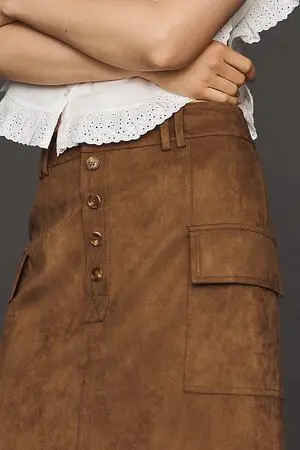 MARE MARE Faux Suede Cargo Skirt