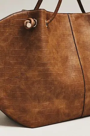 Maeve Embossed Croc Tote Bag