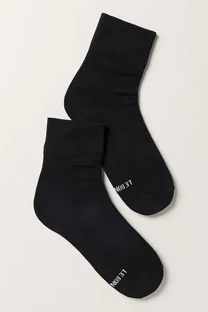 LE BON SHOPPE Le Bon Shoppe Ribbed Polka Dot Crew Socks Black
