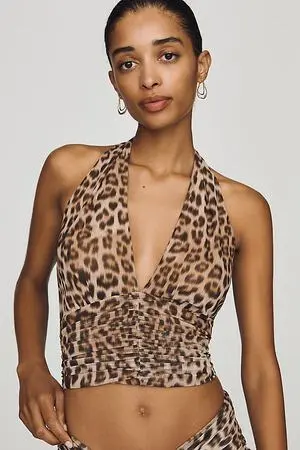 Bardot Elera Halter Top - Leopard