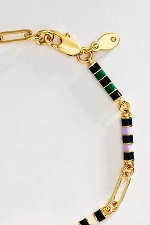 Clare V. Le Stripe Pearl Bracelet