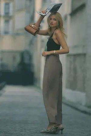 WHITEROOM + CACTUS Wrap Front Pinstriped Wide Leg Trousers