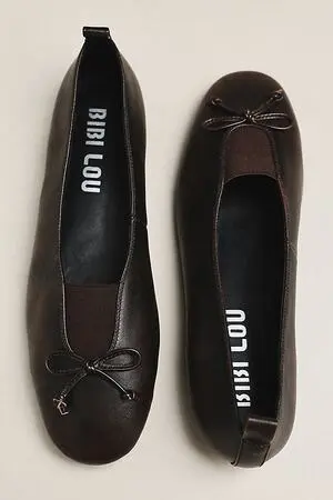 BIBI LOU Elastic Ballet Flats - Burnished Brown