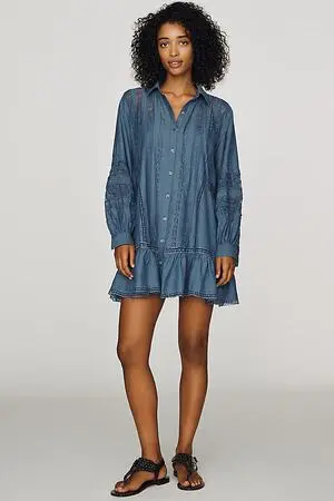 Anthropologie Lace Paneled Shirtdress