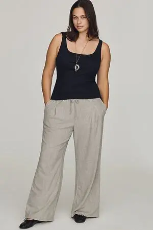Maeve Pleated Wide-leg Trousers Pants - Heather Grey