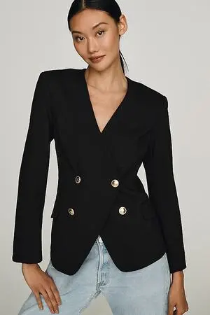 Maeve Tailored Blazer Jacket - Black