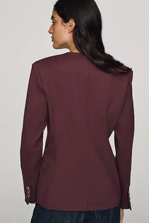 Maeve Tailored Blazer Jacket - Wine