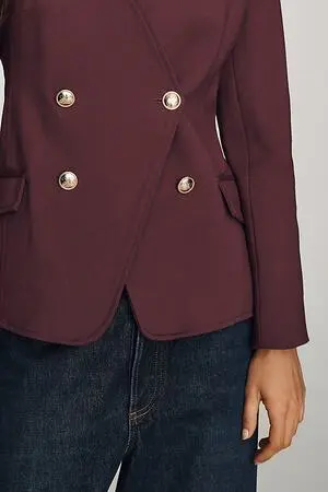 Maeve Tailored Blazer Jacket - Wine
