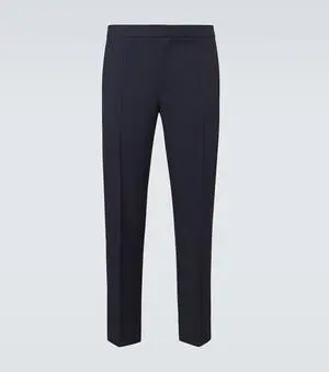 Zegna Wool Canvas Straight Pants - Blue