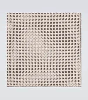 Agnona Printed Silk Twill Scarf - Beige