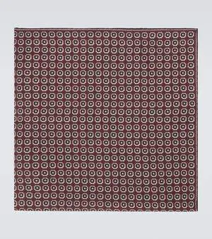 Agnona Printed Silk Twill Scarf - Brown