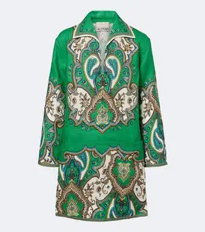 ALEMAIS Porter Printed Linen Mini Dress - Green