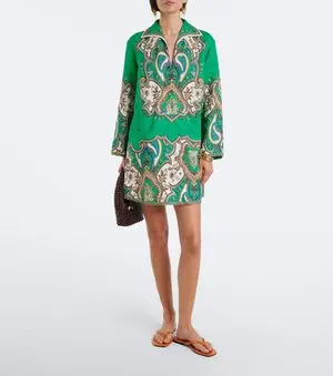 ALEMAIS Porter Printed Linen Mini Dress