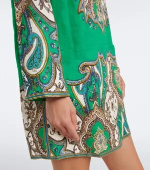 ALEMAIS Porter Printed Linen Mini Dress
