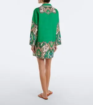 ALEMAIS Porter Printed Linen Mini Dress