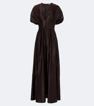 JOSEPH Nova Pleated Linen And Silk Maxi Dress