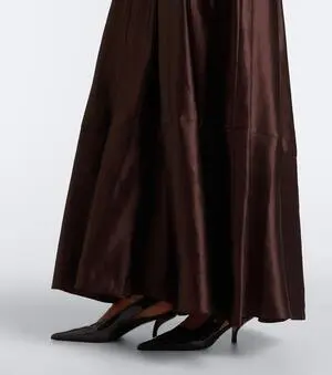 JOSEPH Nova Pleated Linen And Silk Maxi Dress