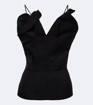Magda Butrym Cotton And Silk Blend Top - Black