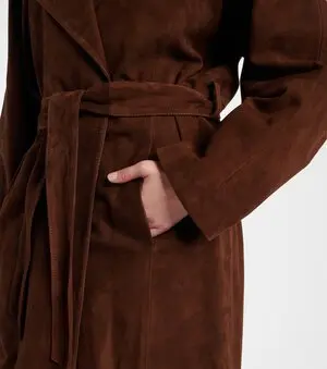 Nour Hammour Althea Suede Wrap Coat