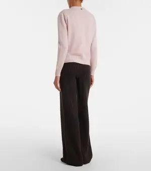 Agnona Cable-knit Cashmere Wide-leg Pants - Brown