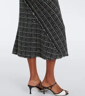 Erdem Checked Cotton-blend Tweed Midi Dress