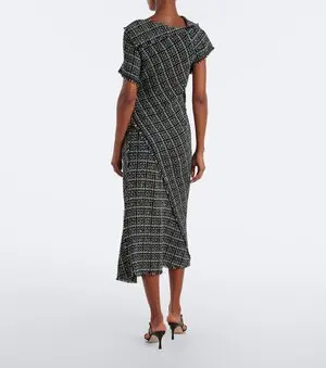 Erdem Checked Cotton-blend Tweed Midi Dress