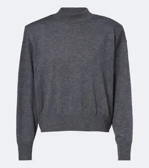 THE FRANKIE SHOP Rue Wool-blend Mockneck Sweater - Grey