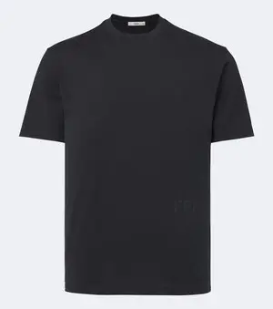 Fendi Logo Cotton Jersey T-shirt - Black
