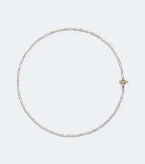 David Yurman 18kt Yellow Freshwater Pearl And Diamond Necklace - Gold