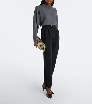 THE FRANKIE SHOP Doyer Pleated Wide-leg Pants - Black