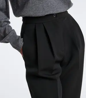 THE FRANKIE SHOP Doyer Pleated Wide-leg Pants - Black