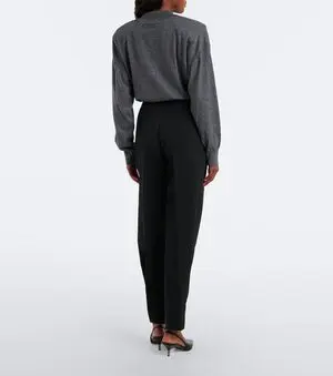THE FRANKIE SHOP Doyer Pleated Wide-leg Pants - Black
