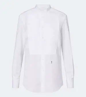 Fendi Cotton Poplin Shirt With Piqué Trim - White