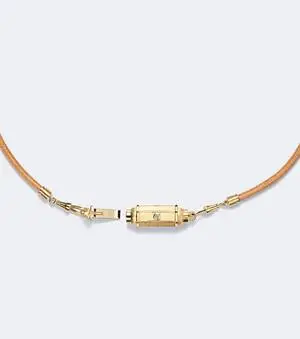 MARIE LICHTENBERG 18kt Yellow And Leather Diamond Pendant Necklace