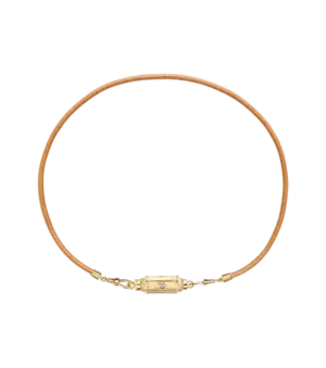 MARIE LICHTENBERG 18kt Yellow And Leather Diamond Pendant Necklace - Gold