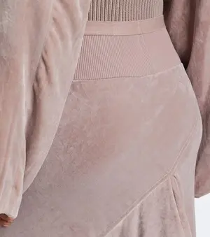 Rick Owens Velvet Midi Skirt