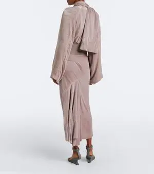 Rick Owens Velvet Midi Skirt