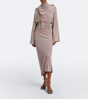 Rick Owens Velvet Midi Skirt