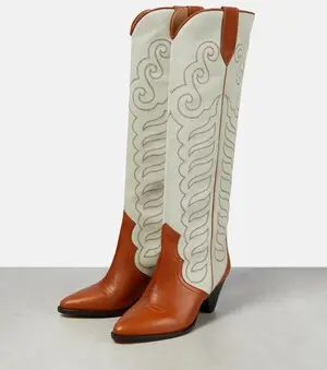 Isabel Marant Étoile Liela Leather And Suede Cowboy Boots
