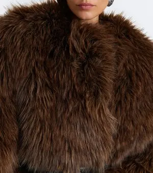 Magda Butrym Belted Faux Fur Jacket