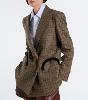 BLAZÉ MILANO Everyday Checked Wool And Cashmere Blazer