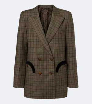 BLAZÉ MILANO Everyday Checked Wool And Cashmere Blazer - Green